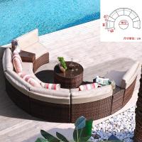 China Round Swimming Pool Rattan Sofa SG26027 - Waterproof Outdoor Furniture with 3-Year Warranty and Custom Colors for sale