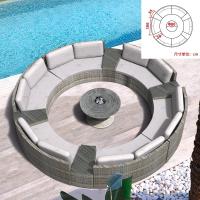 China Round Swimming Pool Rattan Sofa SG26027 - Waterproof Outdoor Furniture with 3-Year Warranty and Custom Colors for sale