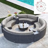 China Round Swimming Pool Rattan Sofa SG26027 - Waterproof Outdoor Furniture with 3-Year Warranty and Custom Colors for sale