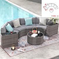 China Round Swimming Pool Rattan Sofa SG26027 - Waterproof Outdoor Furniture with 3-Year Warranty and Custom Colors for sale