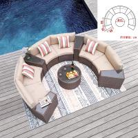 China Round Swimming Pool Rattan Sofa SG26027 - Waterproof Outdoor Furniture with 3-Year Warranty and Custom Colors for sale