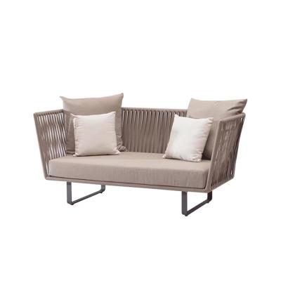 China Outdoor Rattan Woven Patio Sofa Set Weatherproof Lounge Chair with Coffee Table 3 Seater for sale