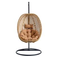 China Rattan Woven Hanging Basket Swing Chair Indoor Outdoor Egg Chair Boho Nest Swing 120kg Capacity Balcony Living Room for sale