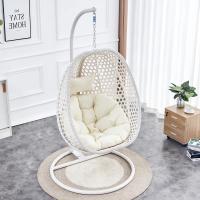 China Rattan Woven Hanging Basket Swing Chair Indoor Outdoor Egg Chair Boho Nest Swing 120kg Capacity Balcony Living Room for sale