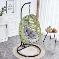 China Rattan Woven Hanging Basket Swing Chair Indoor Outdoor Egg Chair Boho Nest Swing 120kg Capacity Balcony Living Room for sale
