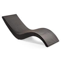 China Outdoor Wicker Sun Lounger Patio Poolside Beach Waterproof Sun Resistant Rattan Lounge Chair 200cm for sale