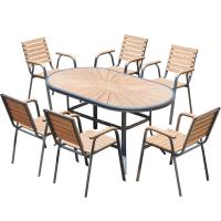 China Outdoor WPC Table and Chairs Set Waterproof Sun Resistant Weatherproof for Garden Patio for sale