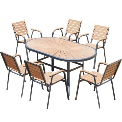China Outdoor WPC Table and Chairs Set Waterproof Sun Resistant Weatherproof for Garden Patio for sale