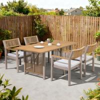 China Customizable Rattan Color Deck Dining Set Powder Coated Aluminum Frame 5 Year Warranty Outdoor Hospitality for sale