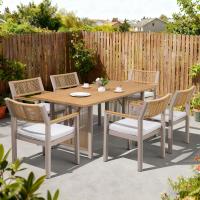 China Customizable Rattan Color Deck Dining Set Powder Coated Aluminum Frame 5 Year Warranty Outdoor Hospitality for sale