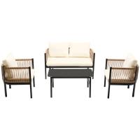China Weatherproof Outdoor Patio Sofa 85 Inch Rust Resistant Aluminum Frame 800 lbs Capacity for sale