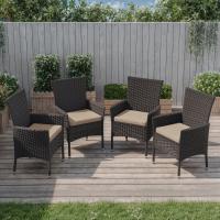 China Commercial PE Rattan Outdoor Dining Set 35in Tempered Glass Table Aluminum Frame for sale
