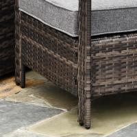 China Commercial PE Rattan Outdoor Lounge Set 2 Chairs with Storage Side Table Aluminum Frame 34.5in Height for sale