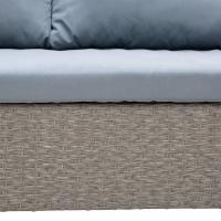 China Commercial Outdoor Sectional Sofa Dining Set 94in Aluminum Frame Handwoven PE Rattan 500KG Load Capacity for sale