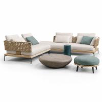 China Teak and Rope Modular Outdoor Sofa Set 8000 with Powder-coated Aluminum Frame for Commercial and Residential Projects for sale