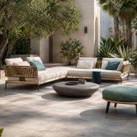 China Teak and Rope Modular Outdoor Sofa Set 8000 with Powder-coated Aluminum Frame for Commercial and Residential Projects for sale