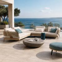 China Teak and Rope Modular Outdoor Sofa Set 8000 with Powder-coated Aluminum Frame for Commercial and Residential Projects for sale