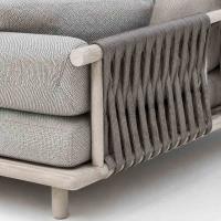 China Powder-coated Aluminum Frame Modular Outdoor Sectional Sofa Set with Vertical Gray Rope Back Weaving and Thick Quick-Dry Foam Cushions for sale