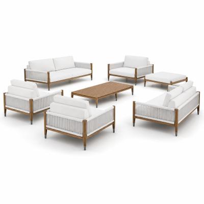 China Powder-coated Aluminum Frame Outdoor Sofa Set with Modular Seating and Water-resistant Fabric for sale