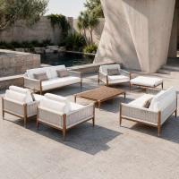 China Powder-coated Aluminum Frame Outdoor Sofa Set with Modular Seating and Water-resistant Fabric for sale