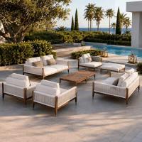 China Powder-coated Aluminum Frame Outdoor Sofa Set with Modular Seating and Water-resistant Fabric for sale