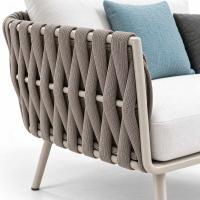 China Curved Gray Rope Outdoor Sofa Set with Powder-Coated Aluminum Frame and Quick-Dry Foam Cushions for sale