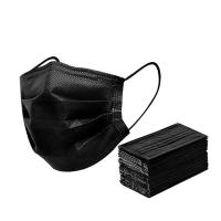 China MOQ 1box/50pcs 3 Ply Fashion Mask PPE Non Woven Class II EN14683 Type IIR Adult Black Disposable Face Mask for sale