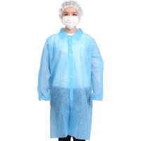 China Visitor Coat Nonwoven Labcoats Wholesale Doctor Waterproof Disposable Labcoats for Food Manufacturing for sale