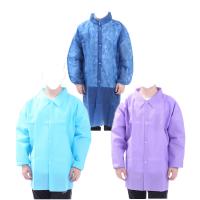 China Visitor Coat Nonwoven Labcoats Wholesale Doctor Waterproof Disposable Labcoats for Food Manufacturing for sale