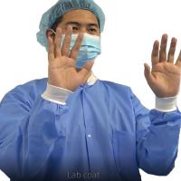 China Non Woven Lab Coats Wholesale Laboratory Gowns Doctor Waterproof Disposable Lab Coats for sale