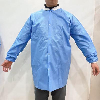 China Doctor Coat Disposable SMS Work Suits Non Woven  Visitor Gown Lab Coat for sale