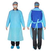 China Medical Individual Package Disposable Isolation Gown CPE Gown with Thumb Holes 10pcs/pack for sale