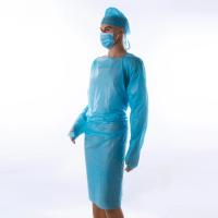 China Medical Individual Package Disposable Isolation Gown CPE Gown with Thumb Holes 10pcs/pack for sale