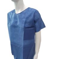 China Non Woven SMS Knitted Cuff Lab Shirt Disposable Scrub Suit for sale