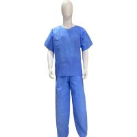 China Disposable Surgical Gown Medical Nurse  Patients Short Sleeves Gown Shirts Lab Scrub Suit Hospital Uniforms for sale
