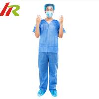 China Disposable SMS Pajamas Short Sleeve Unisex Medical Nurse Scrub Suit for sale