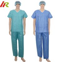 China Disposable SMS Pajamas Short Sleeve Unisex Medical Nurse Scrub Suit for sale