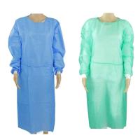 China Polypropylene 50 Gsm Frock With Waterproof Microporous Film Waterproof Disposable Chemo Gown Disposable Isolation Gowns for sale