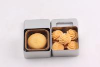 China 70*70*85mm Square Metal Food Tin Box Custom Logo for Cake Pizza Milk Packaging for sale