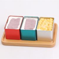 China 70*70*85mm Square Metal Food Tin Box Custom Logo for Cake Pizza Milk Packaging for sale