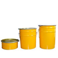 China Big Mouth 10L 18L 20L Metal Tinplate Pail Empty Barrel Cans for Paint Putty Chemicals for sale
