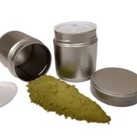 China Food Grade 60mm Matcha Powder Tin Round Metal Tinplate Air Tight Seal Container for sale