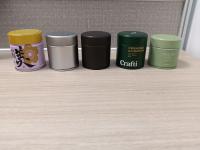 China Food Grade 60mm Matcha Powder Tin Round Metal Tinplate Air Tight Seal Container for sale