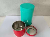 China Airtight Coffee Tea Tins Canister With Valve Seal Round Coffee Can Tin Metal Round Tin Cans for sale