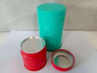 China Airtight Coffee Tea Tins Canister With Valve Seal Round Coffee Can Tin Metal Round Tin Cans for sale