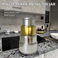 China Matte Black Round Tin Jar 250g 250ml Tinplate Cookie Food Cosmetic Hand Cream Packaging for sale