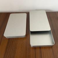 China Silver Slide Top Metal Tin Box 167*103*20mm Rectangle Tinplate Case Metal Tin Can for Mint Cosmetic for sale