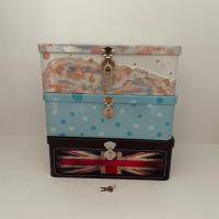 China Lock Key Square Rectangle Tin Box Metal Tinplate Container Size L240*W175*H85mm for Food Gift Cookie Craft Cosmetic for sale