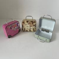China Small Metal Square Gift Box Tin With Handle L75*W55*H35mm For Toy Craft Cosmetic for sale