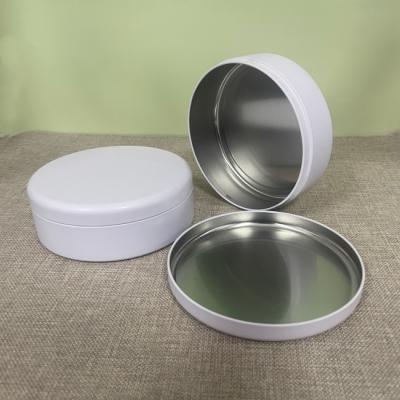 China White Round Candy Tin Cans Tinplate Metal Box for Food Bread Cake Chocolate Jelly Nuts Snack for sale